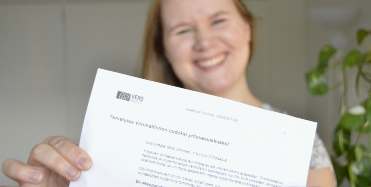 Toiminimen perustamispaperit – Milla Järvinen